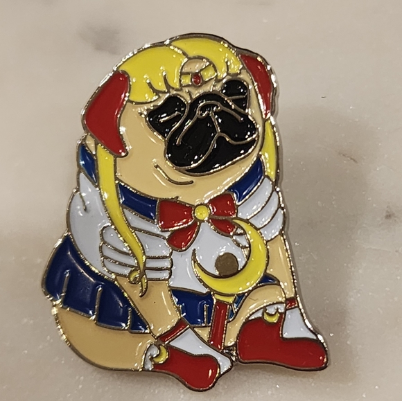 Jewelry | Anime Sailor Moon Pug Dog Enamel Pin | Poshmark